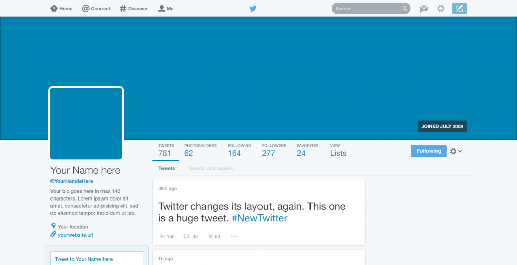 Blank Twitter Profile Template